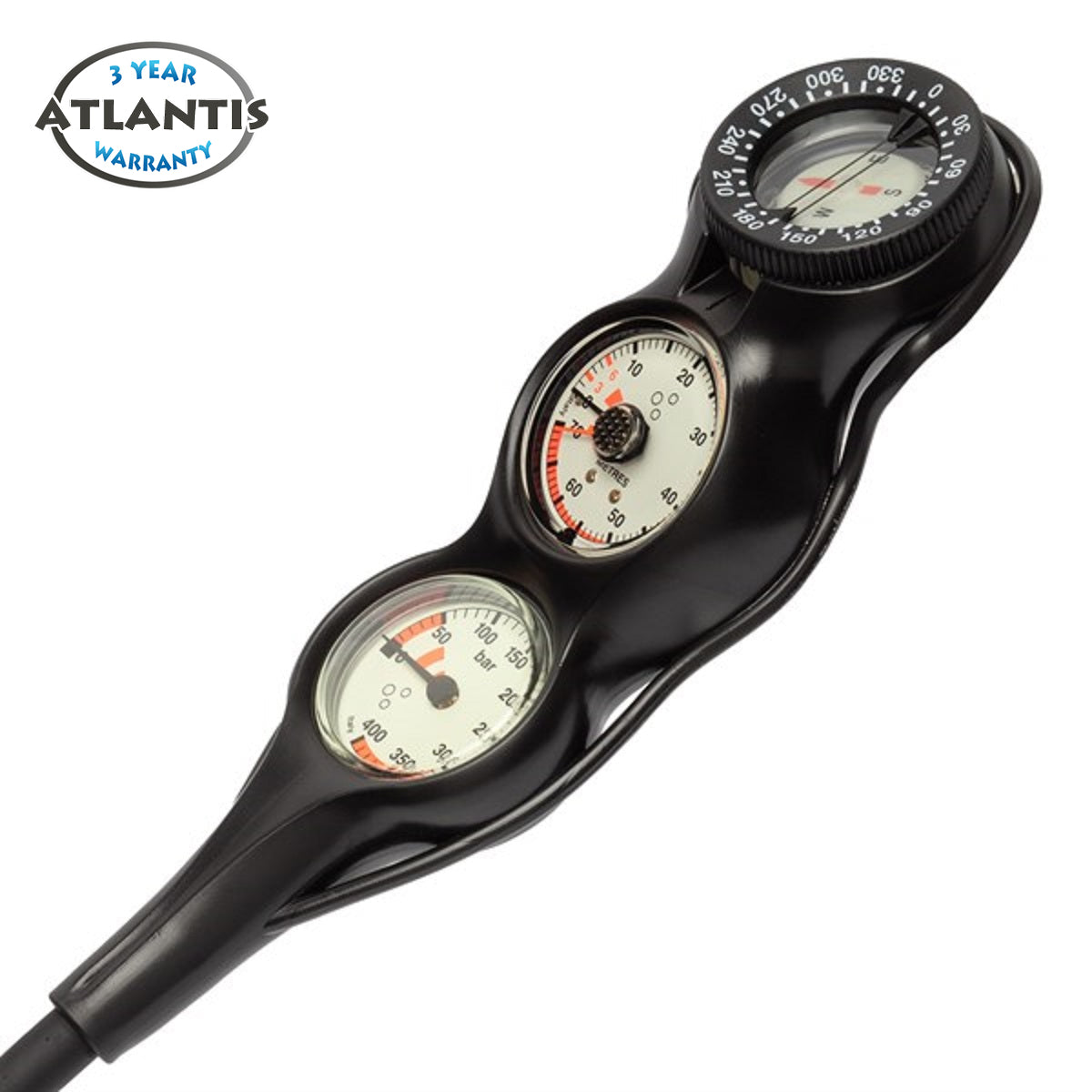 Combo3 - Pressure Gauge 400 bar + Depth Gauge 70m + Compass - Manomete